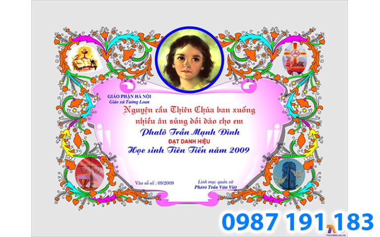 Top 5 mẫu bằng khen Công Giáo đẹp, đơn giản, ấn tượng