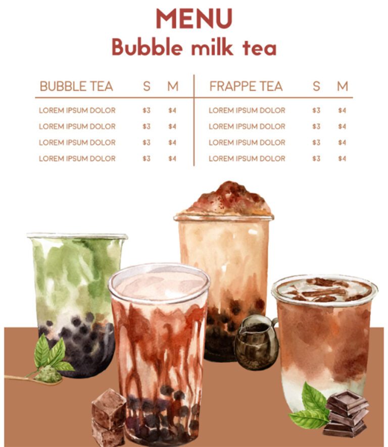 50+ Mẫu thiết kế menu trà sữa cực ĐỘC ĐÁO - ẤN TƯỢNG