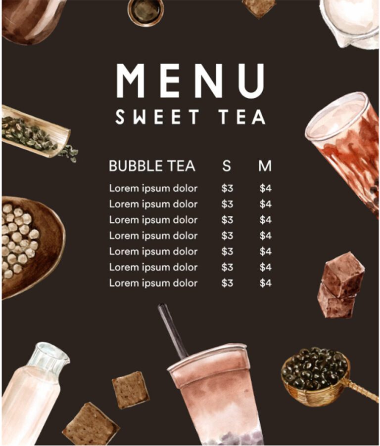 50+ Mẫu thiết kế menu trà sữa cực ĐỘC ĐÁO - ẤN TƯỢNG