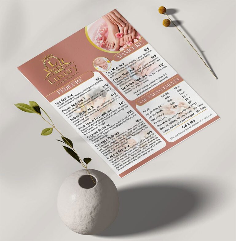 99+ Mẫu thiết kế menu tiệm nail CỰC ĐẸP - HOT năm 2024